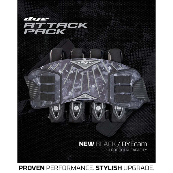 Dye Attack Pack Pro Harness - Black Dye Cam - Fearless Paintball