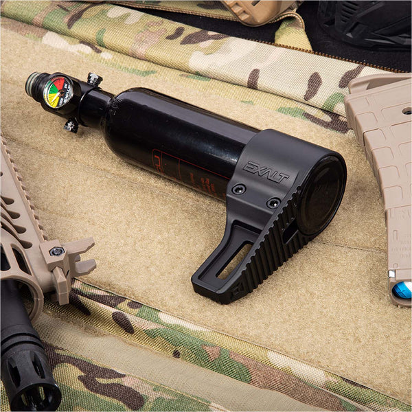 Exalt Paintball Mini Tank Clamping Stock - Black - Fearless Paintball
