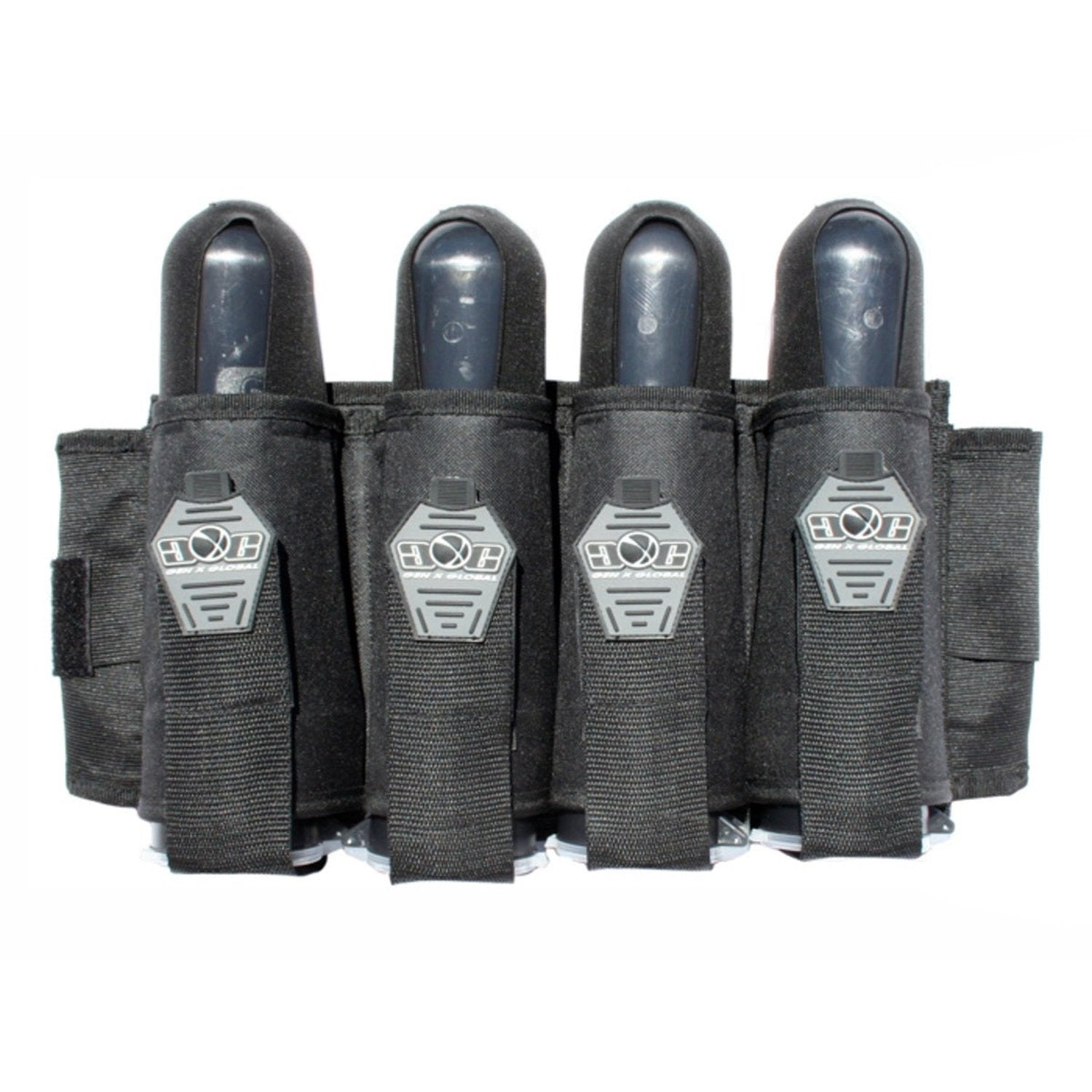 GXG Paintball Vertical Harness - 4 Pod Pack - Black - Fearless Paintball