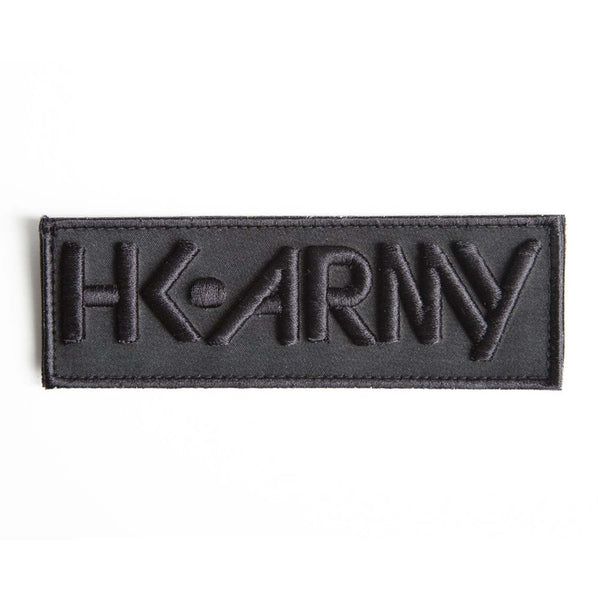 HK Army Rubber Velcro Patches - HK Large Typeface - Black / Black ...