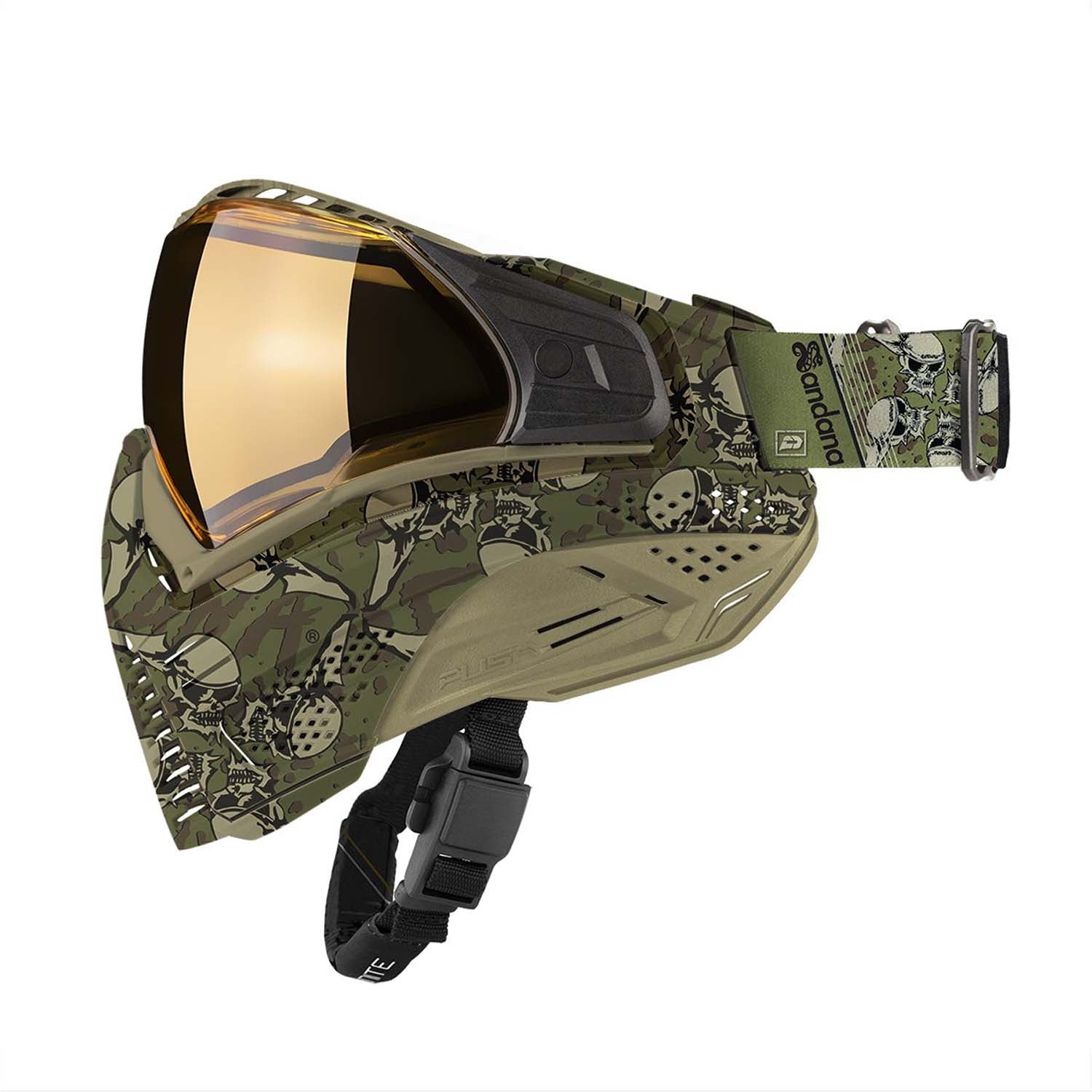 Push Unite Paintball Goggles & Case - Sandana Olive - Fearless Paintball