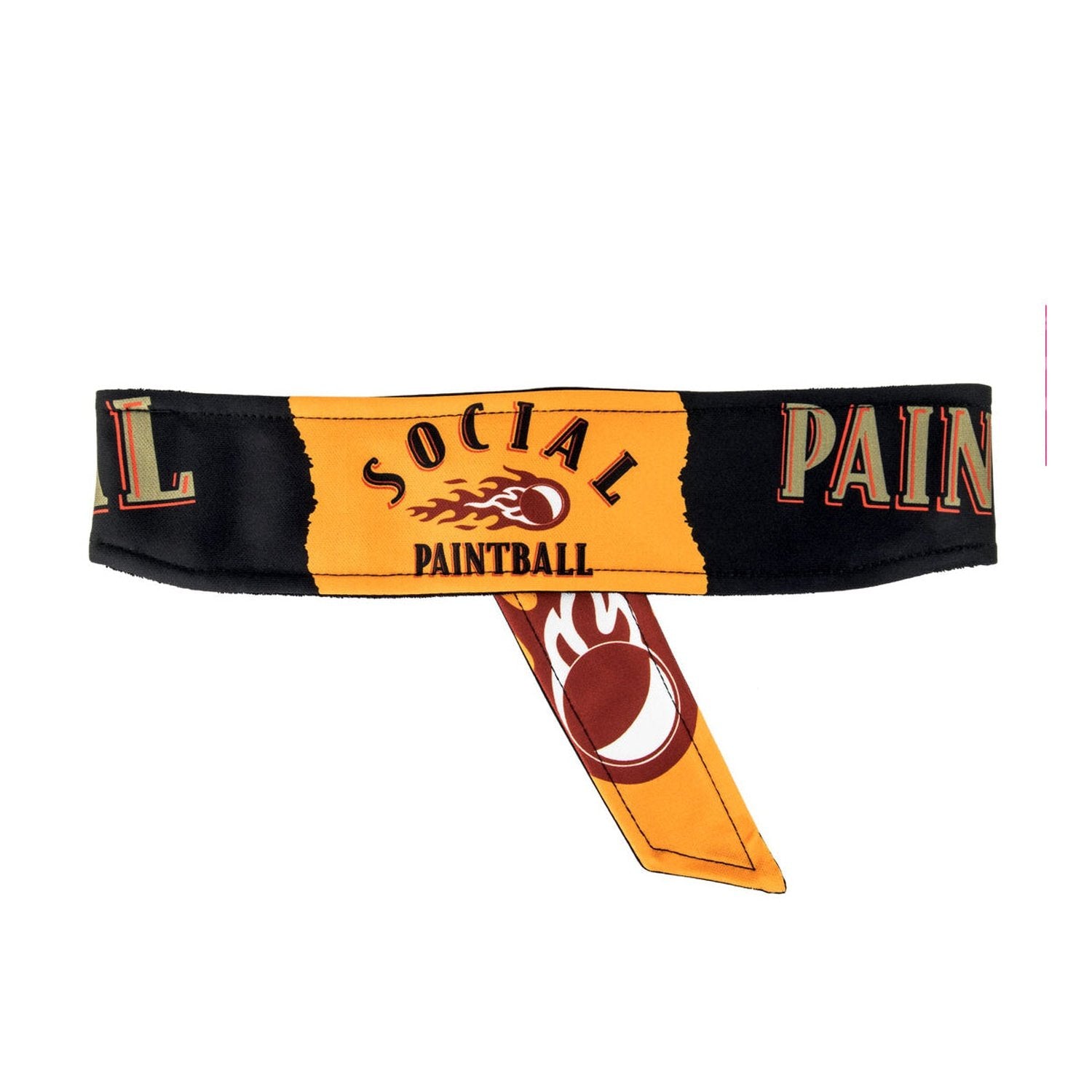 Social Paintball Long Tie Headband - Social Fireball - Fearless Paintball